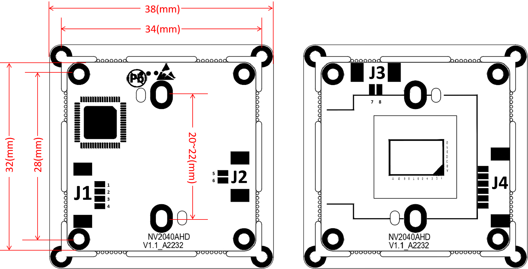 AHD 1080P黑白星光级摄像头模组-深圳夜景光电科技有限公司
